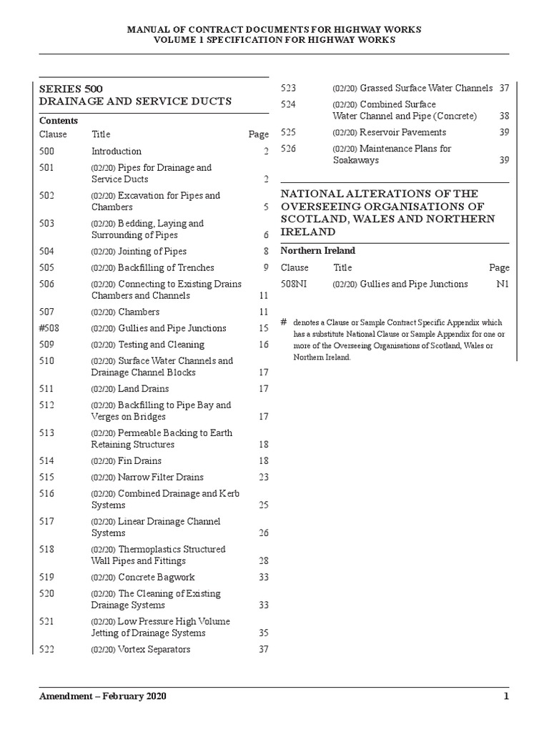 MCHW Vol 1 Series 500 Web PDF | PDF | Drainage | Pipe (Fluid Conveyance)