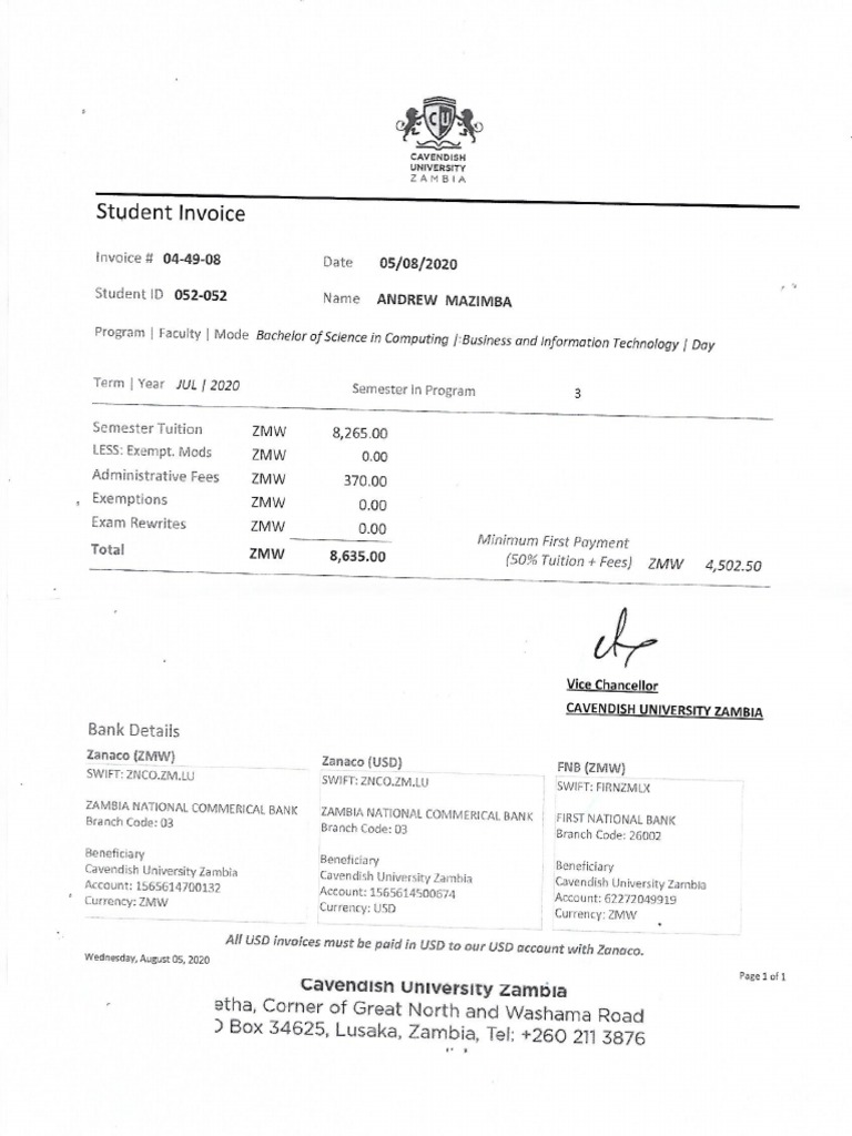 Student Invoice PDF | PDF