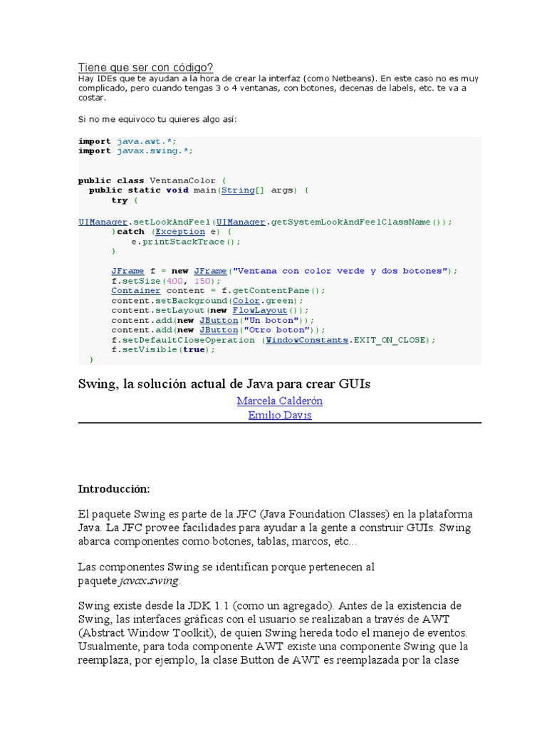 Tiene Que Ser Con Código - JAVA | PDF | Java (lenguaje de programación ...
