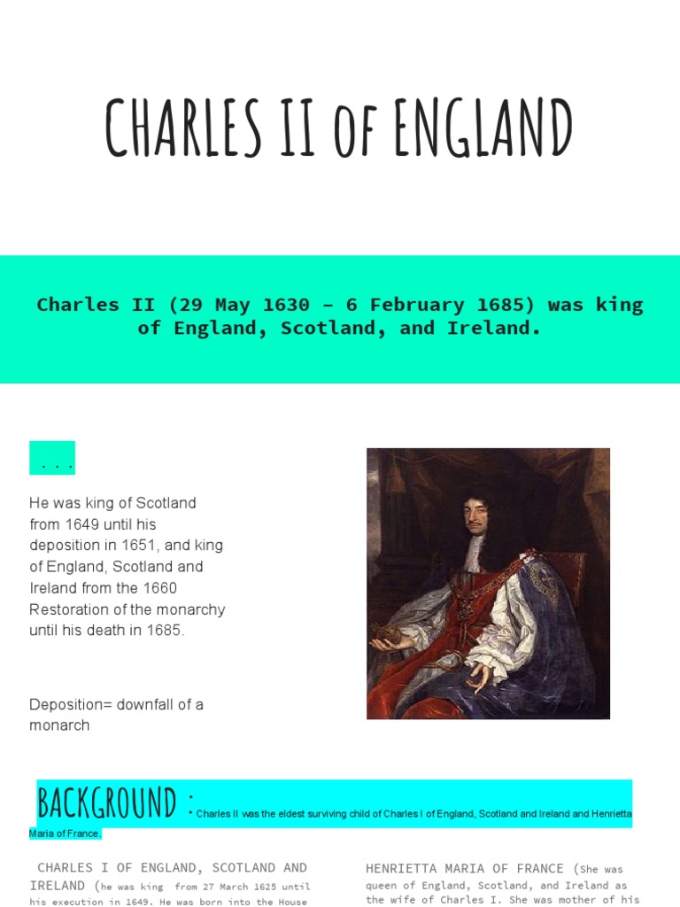 CHARLES II of ENGLAND | PDF | Kingdom Of England | Oliver Cromwell