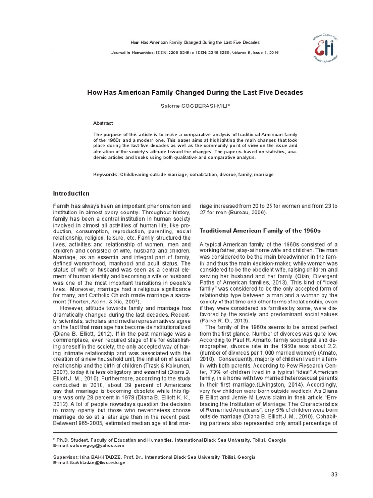 The Changing American Family: Exploring Shifts in Family Structure and ...