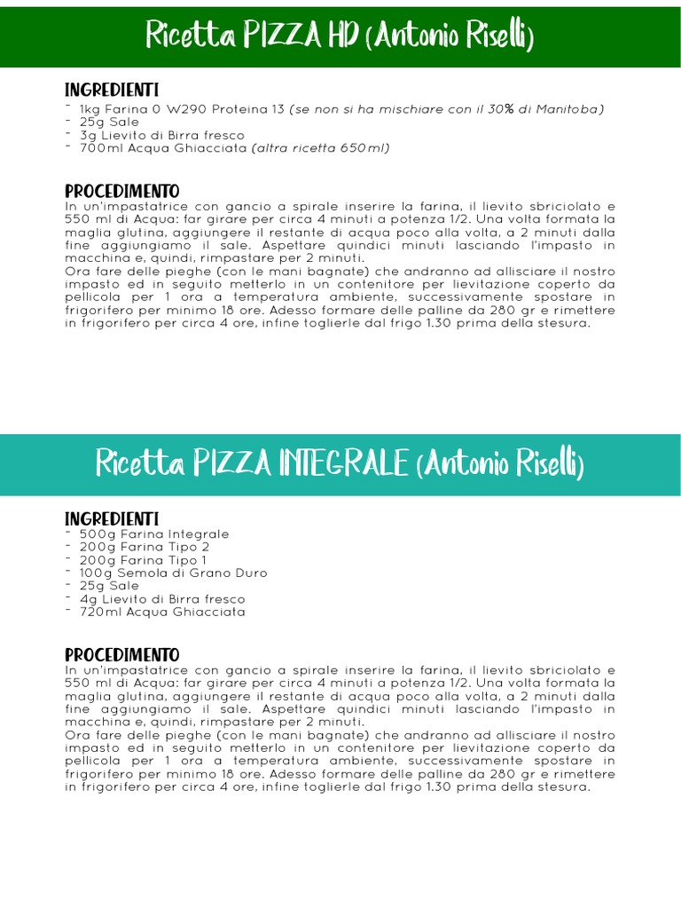 Pizze Antonio Riselli | PDF