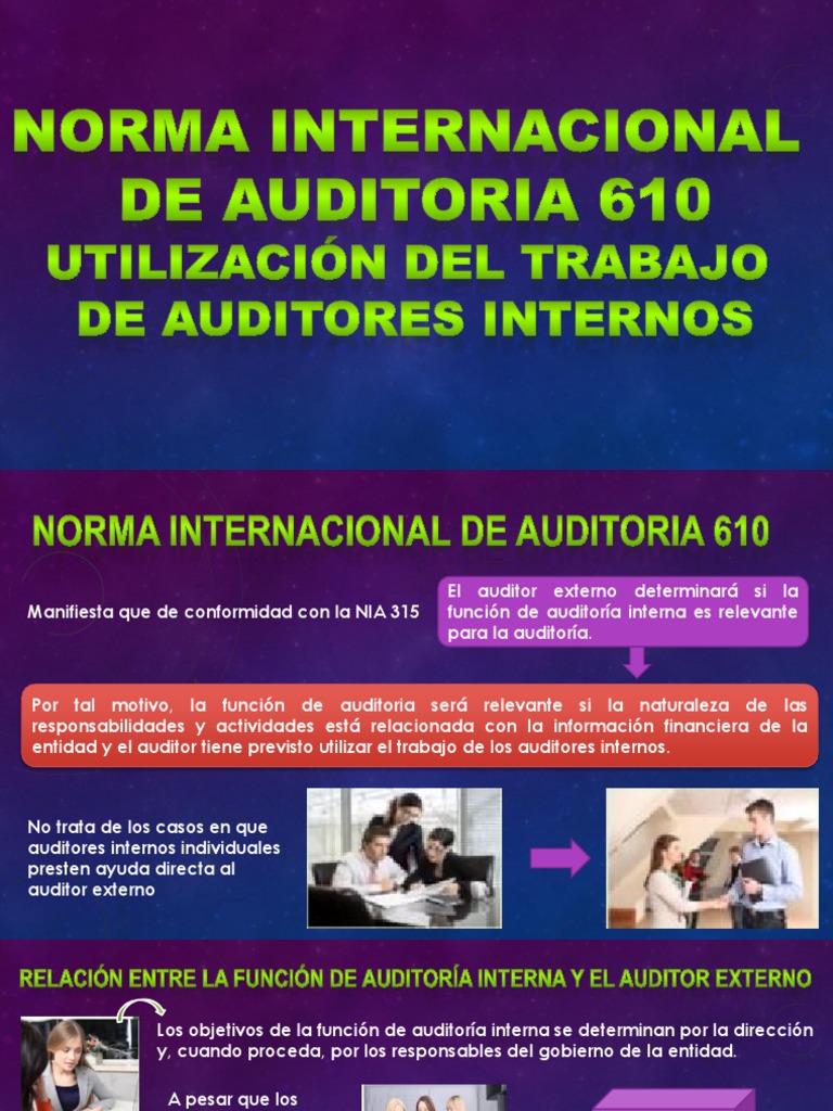 NIA 610 Presentación | PDF | Contralor | Auditoría