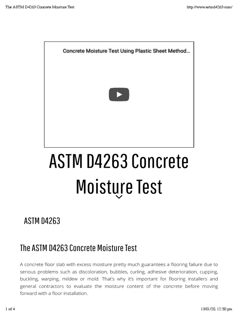 ASTM D4263 Plastic Sheet Moisture Test | PDF | Building Engineering ...
