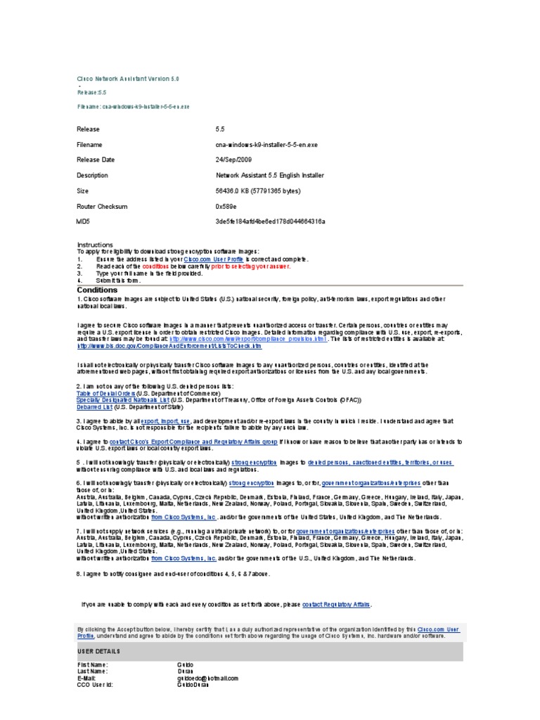 Cisco Network Assistant 5.5 Download Guide | PDF | Cisco Systems ...