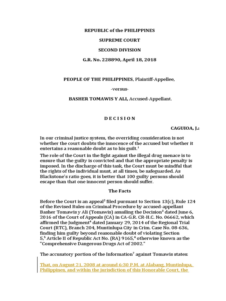 PP Vs Tomawis | PDF | Presumption Of Innocence | Burden Of Proof (Law)