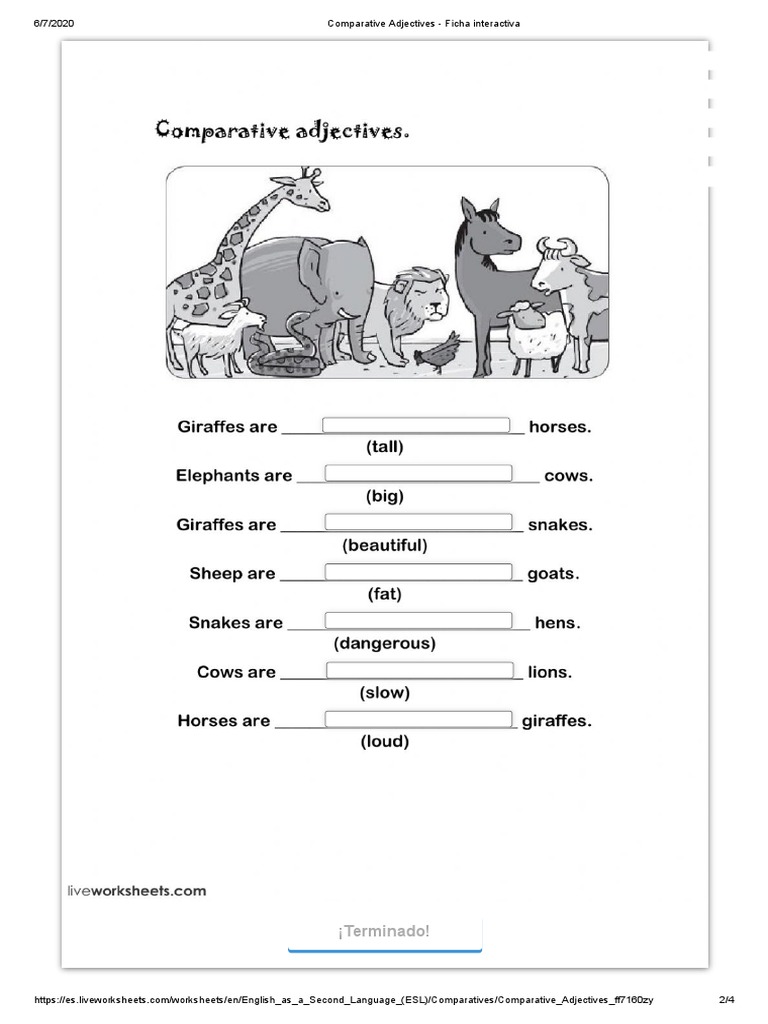 Comparative Adjectives - Ficha Interactiva | PDF