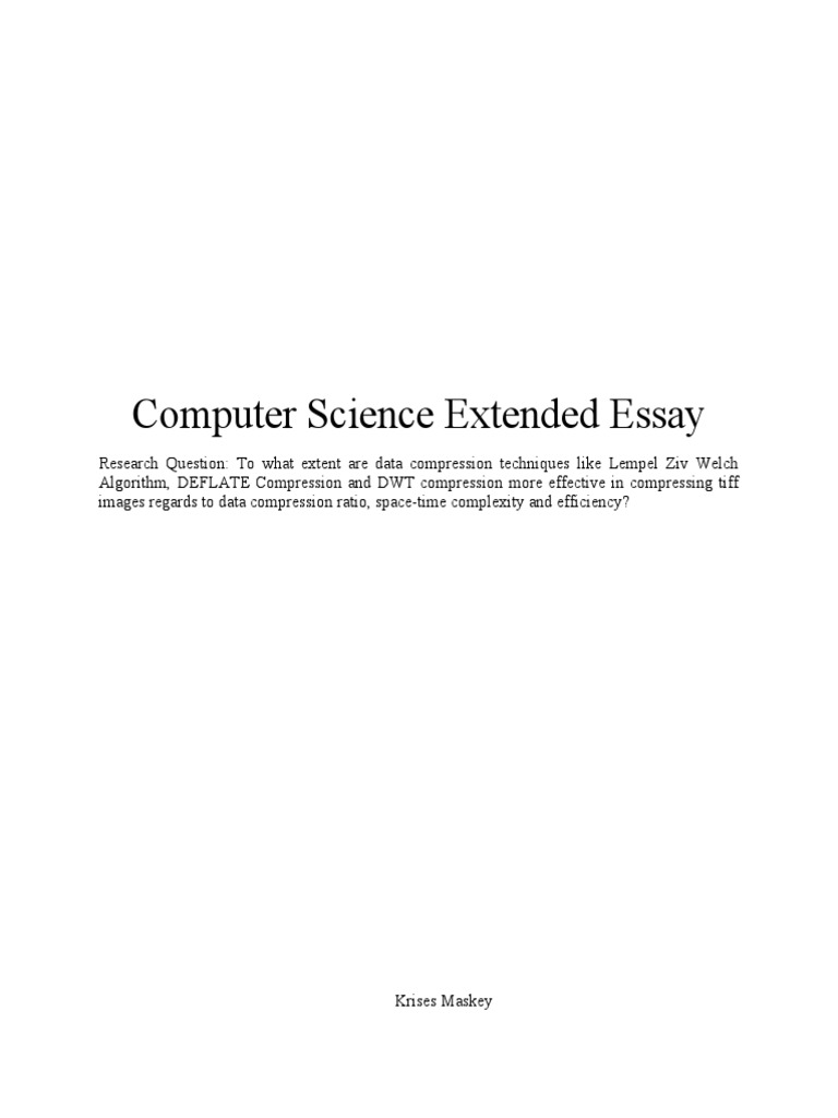 Computer Science Extended Essay | PDF | Data Compression | Wavelet
