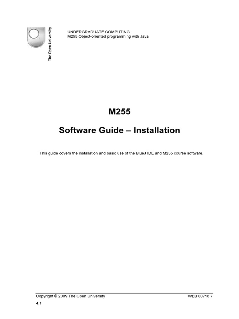 M255 Software Guide - Installation: Undergraduate Computing M255 Object ...