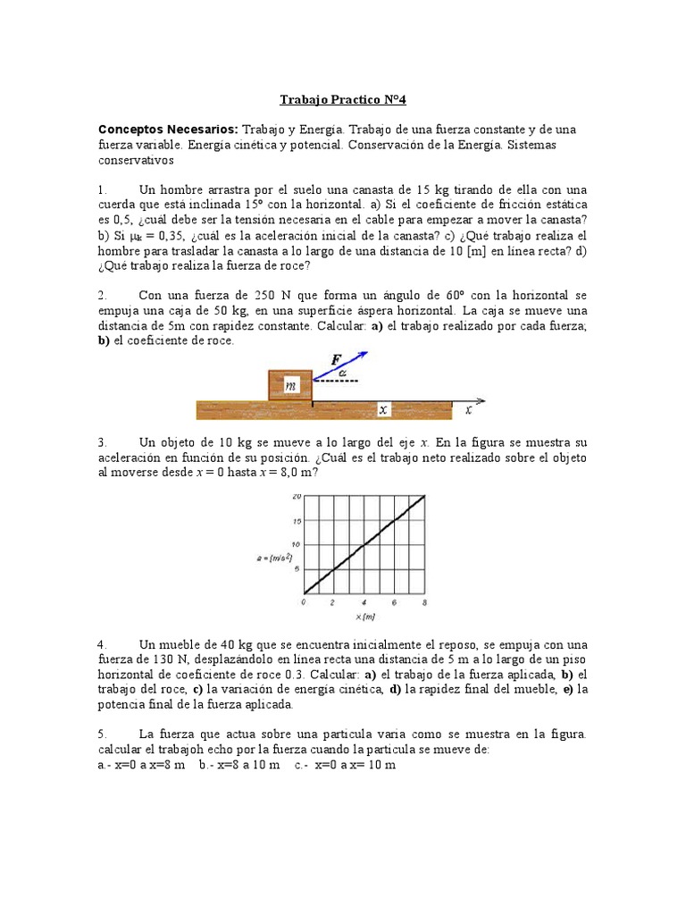 TP N4 - Trabajo y Energia | PDF | Fricción | Fuerza