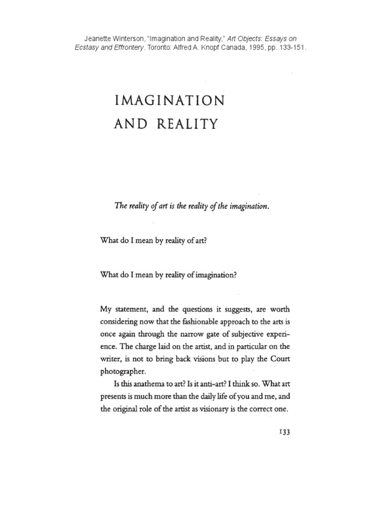 Imagination vs. Reality in Art | PDF | Young Adult