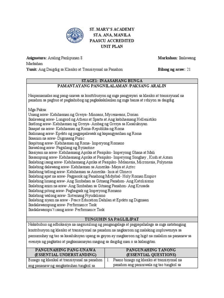 Unit Plan | PDF