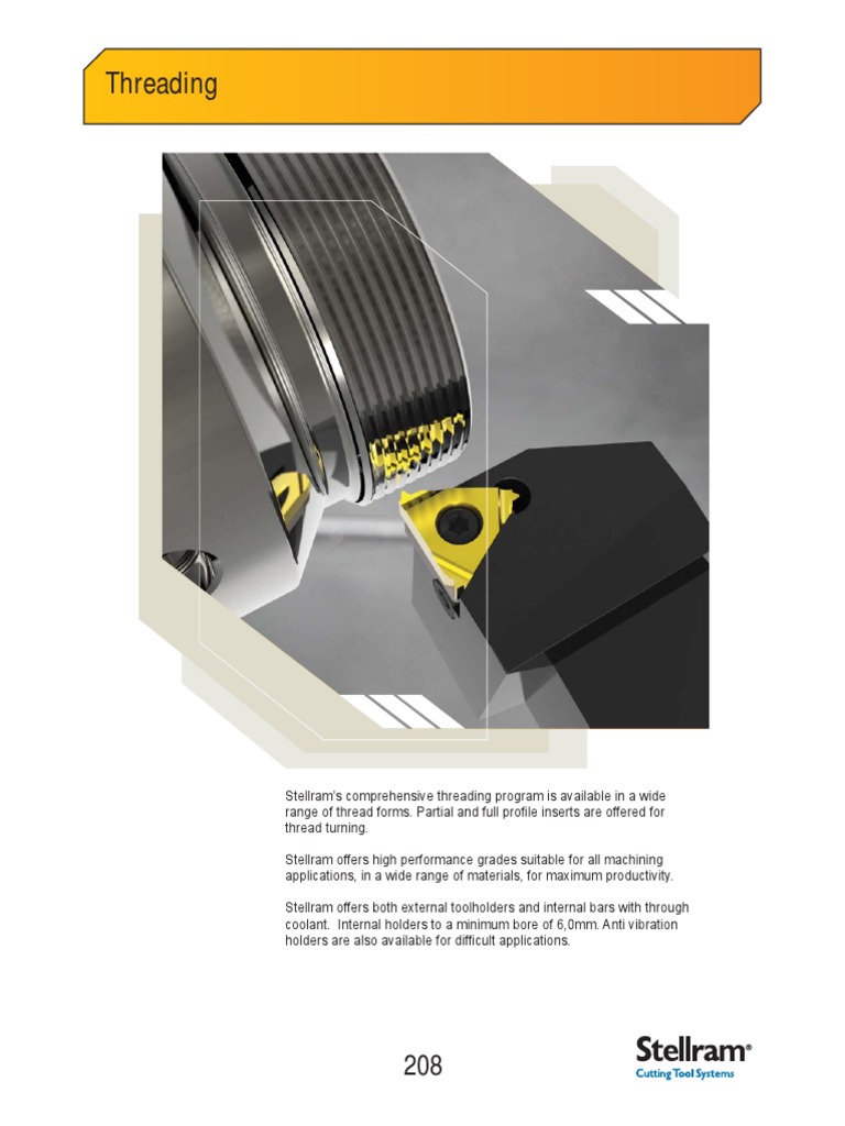 Stellram Threading Inserts Overview | PDF | Machining | Materials