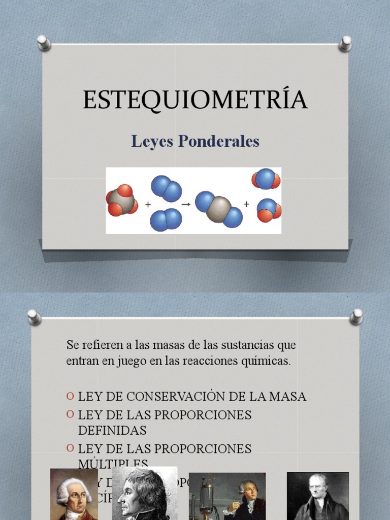 Leyes Ponderales | PDF | Mole (Unidad) | Estequiometría