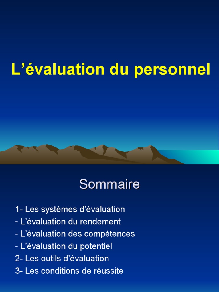 Evaluation Des Ressources Humaines | PDF | Évolution de carrière ...