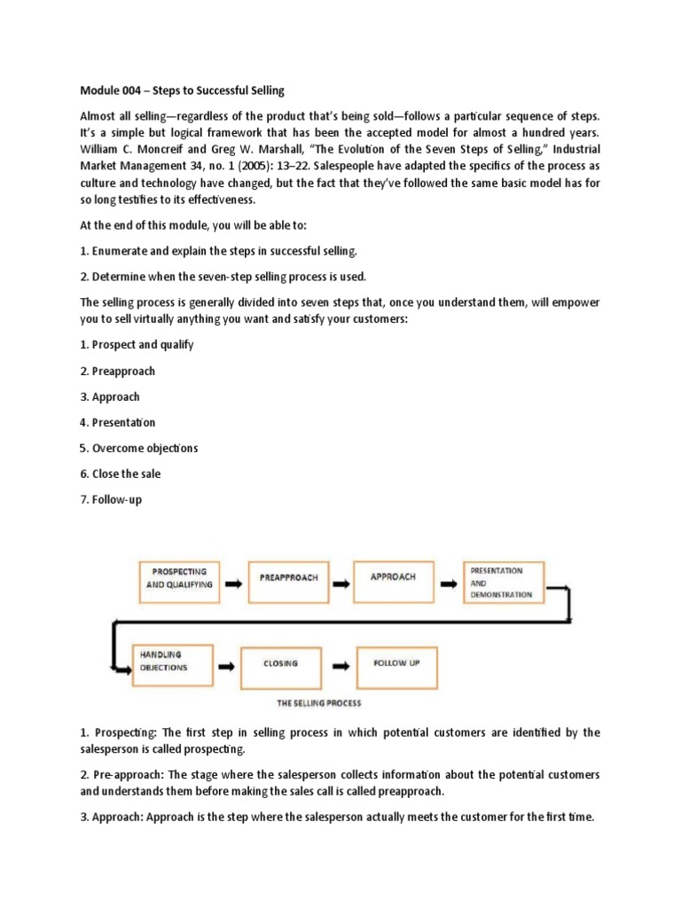 Professional Salesmanship Module 4 | PDF