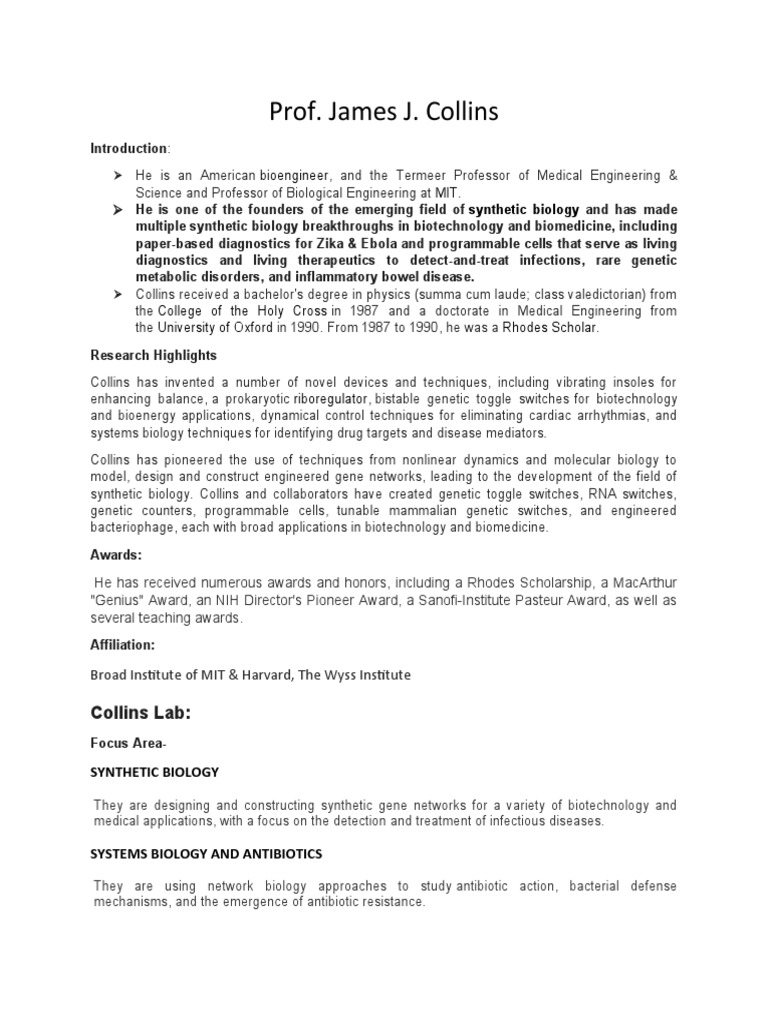 Prof James J. Collins | PDF