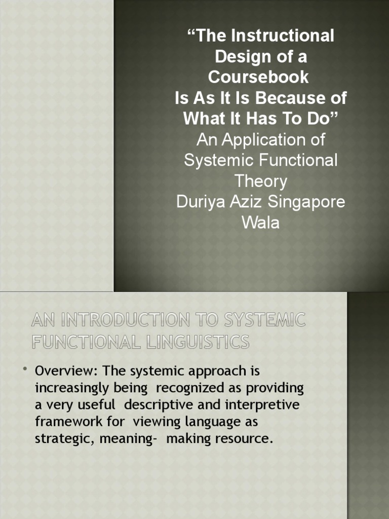 Coursebook Design and Meaning Framework | PDF | Instructional Design ...