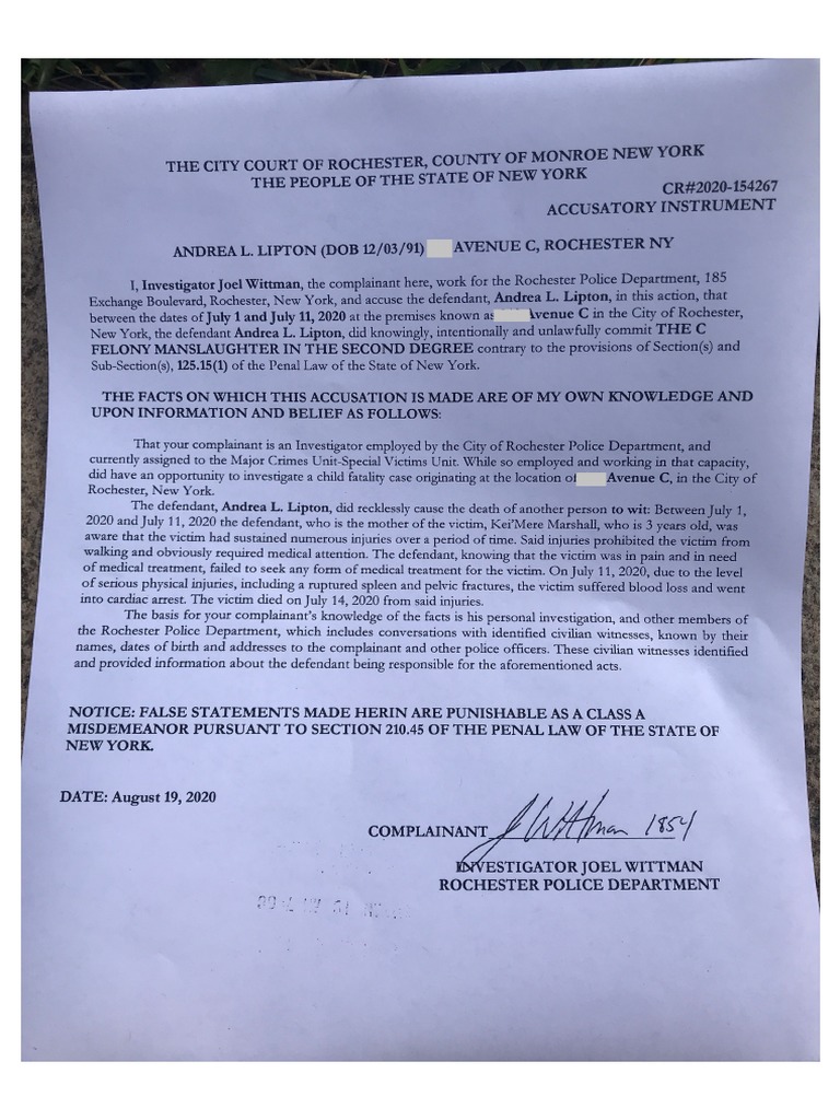 Andrea Lipton Court Paperwork | PDF