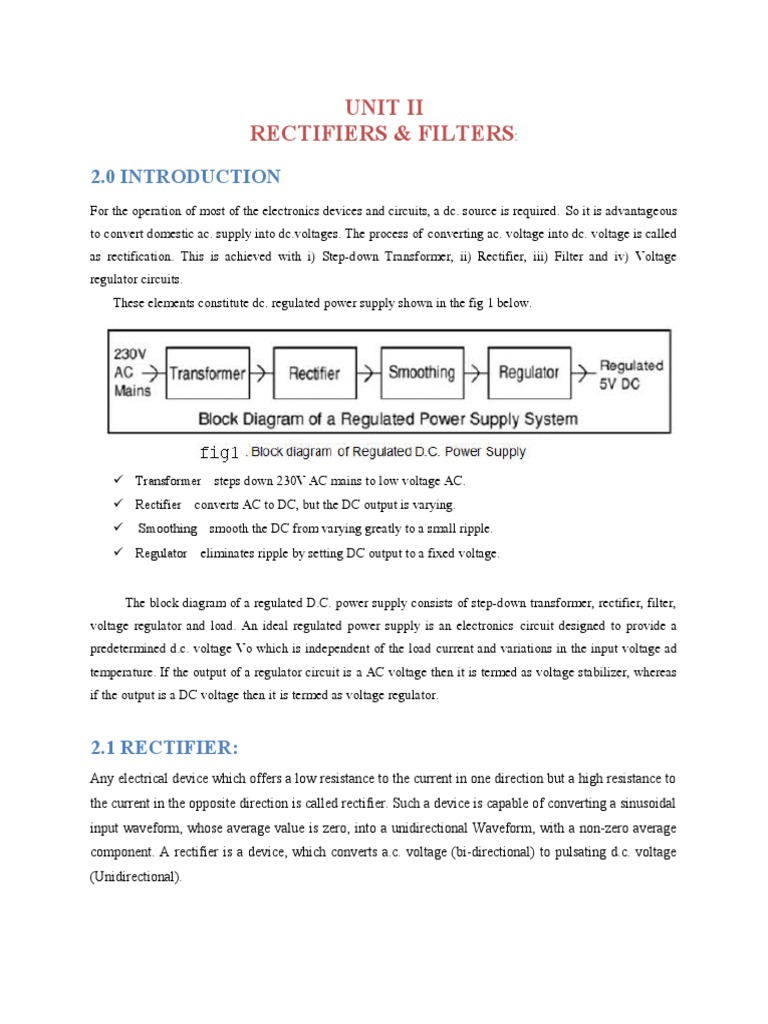 Rectifiers & Filters Overview | PDF | Rectifier | Inductor