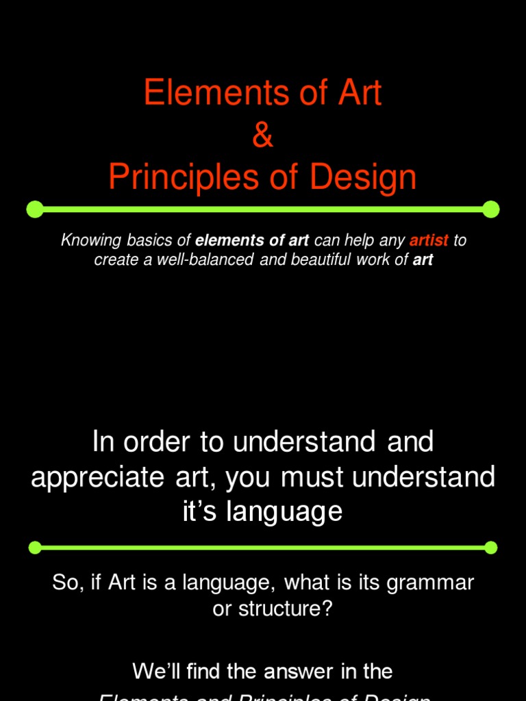 Elements of Art and Principles of Design Powerpoint | PDF | Composition ...
