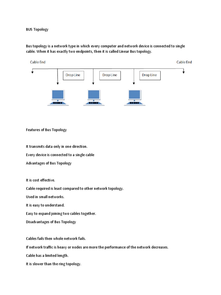 BUS Topology | PDF | Network Topology | Computer Network