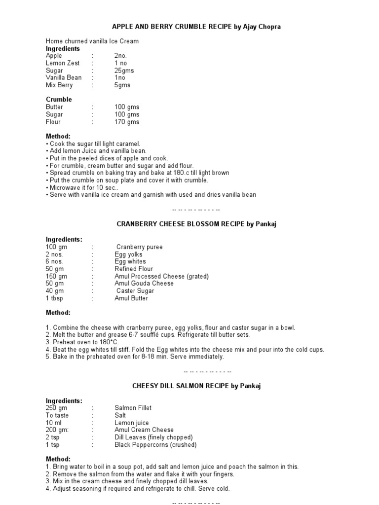 MasterChef India Dessert Recipes | PDF | Curry | Eggplant