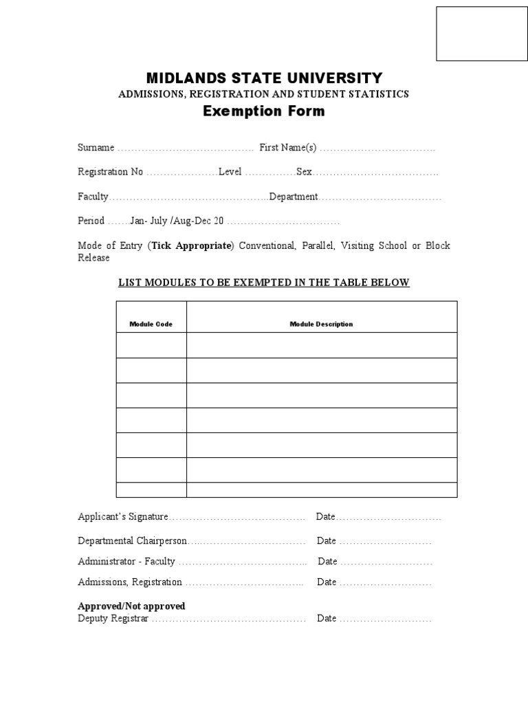 Exemption Form | PDF