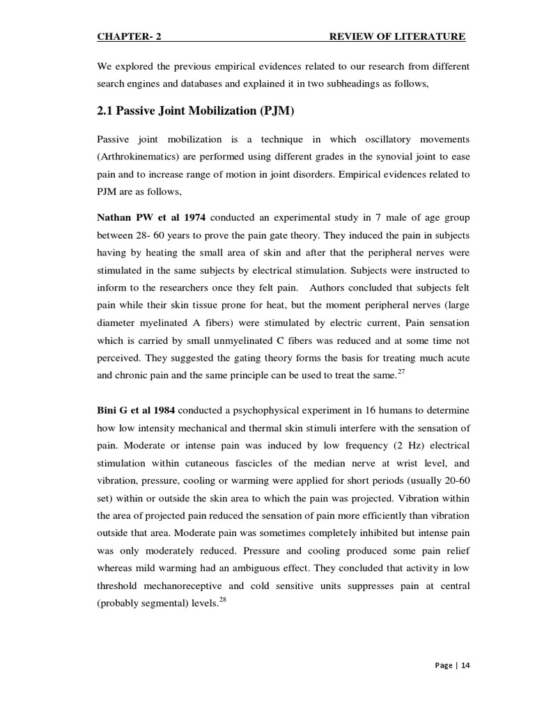 Understanding Passive Joint Mobilization | PDF | Osteoarthritis | Pain