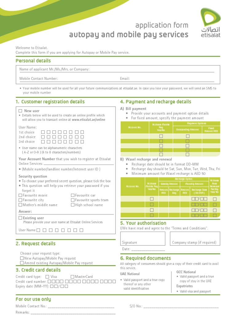 Autopay-Mobile Pay-Appform-En | PDF | Credit Card | Financial Technology