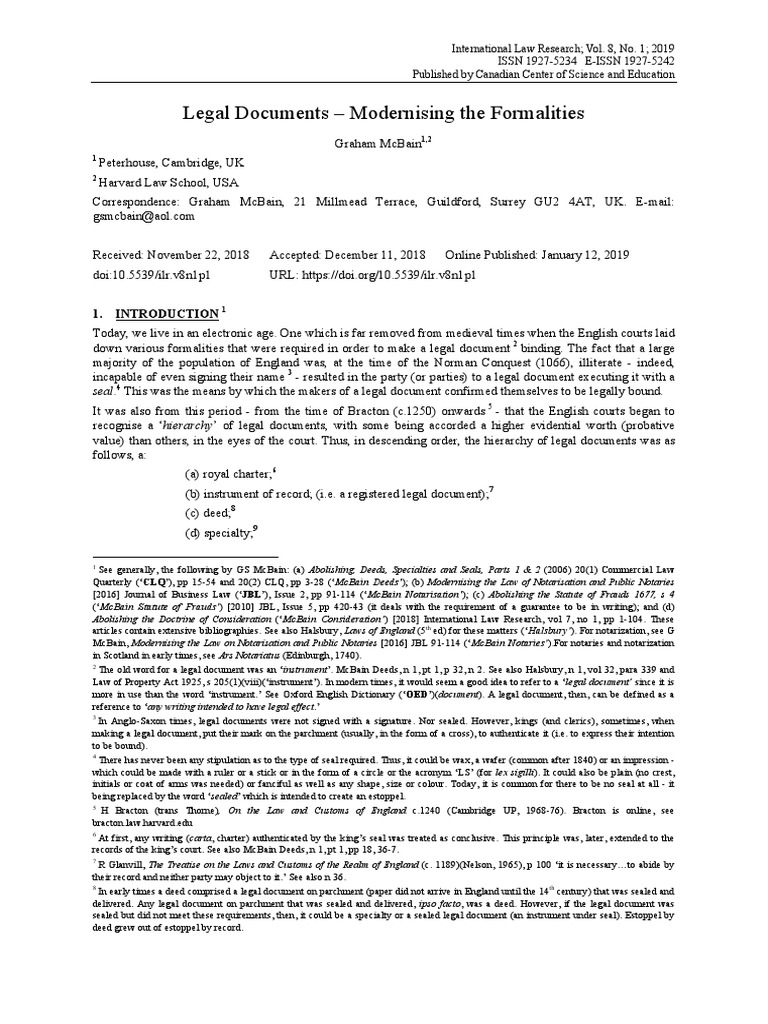 Legal Documents - Modernising The Formalities | Download Free PDF ...