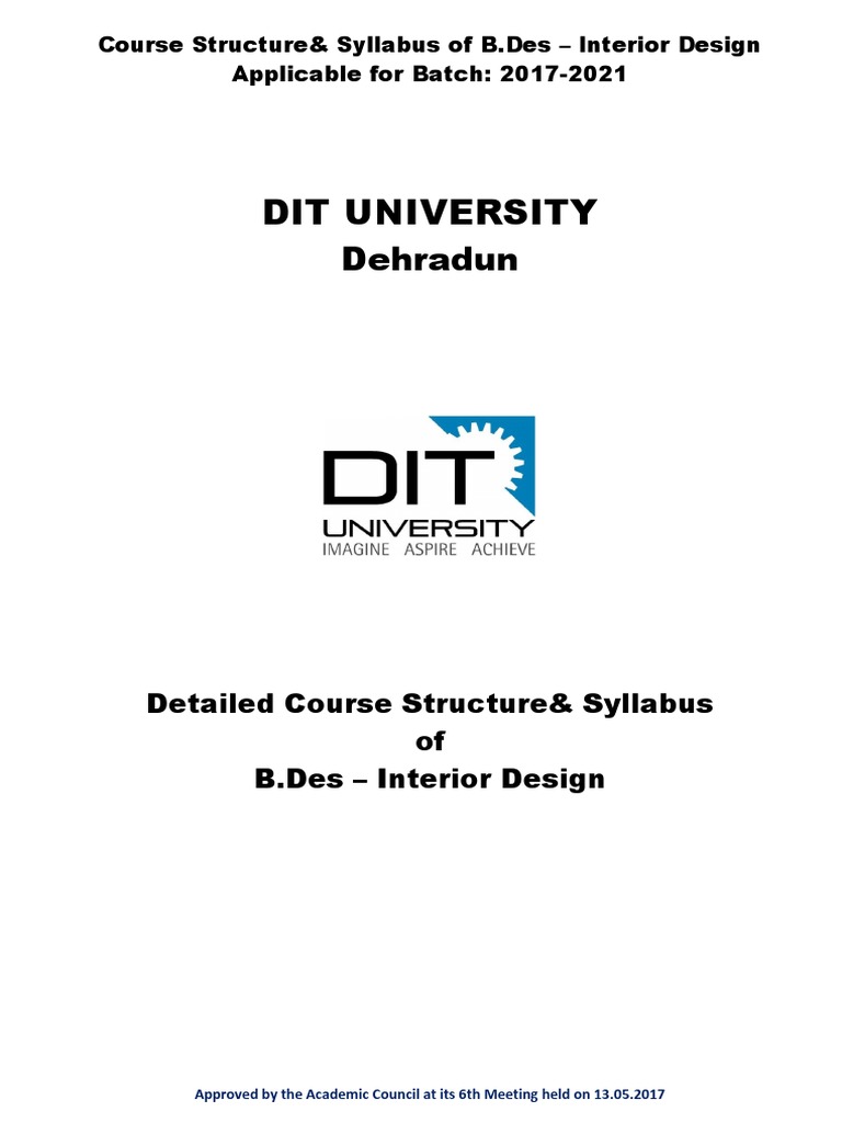B.Des – Interior Design Course Structure & Syllabus 2017-2021 | PDF ...