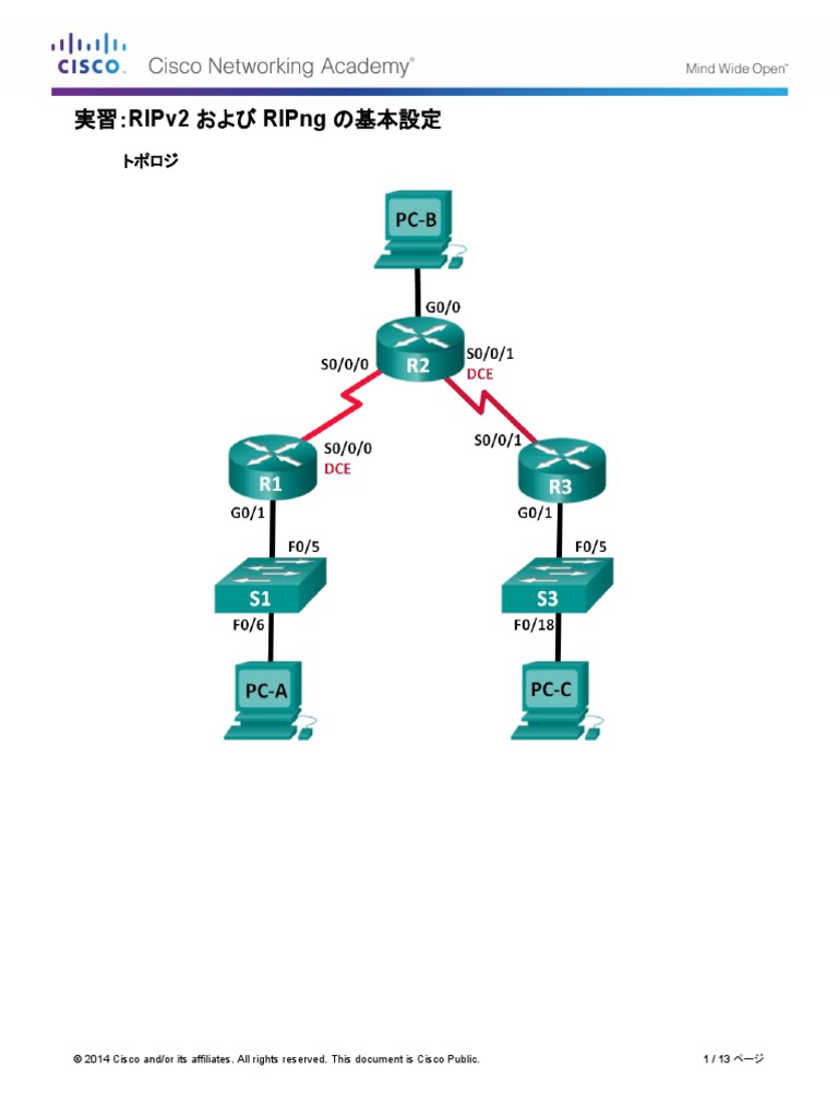 7.3.2.4 Lab - Configuring Basic RIPv2 and RIPng | PDF