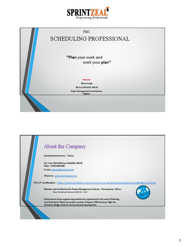 PMI SP Certification - Sprintzeal | PDF | Project Management ...