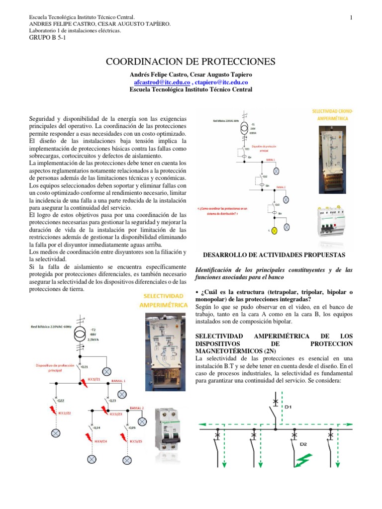 Informe 2 Tapiero & Castro Coordinacion de Protecciones PDF | PDF | Corriente eléctrica | Relé