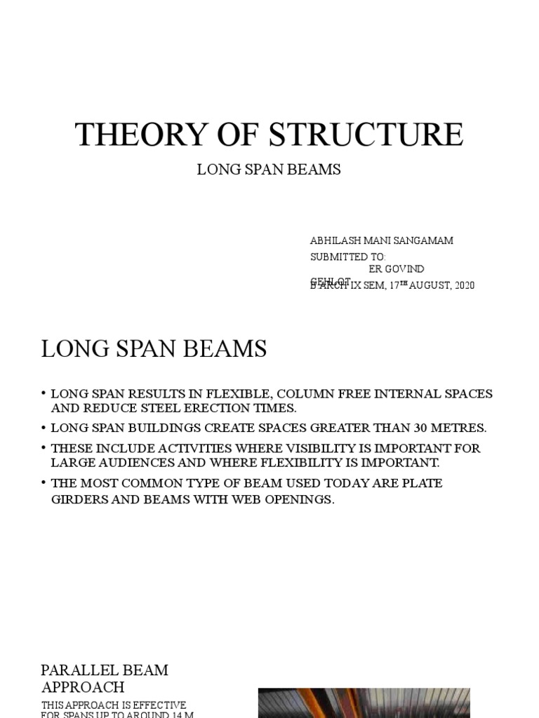 Long Span Beams: Structural Theory Guide | PDF | Beam (Structure) | Column