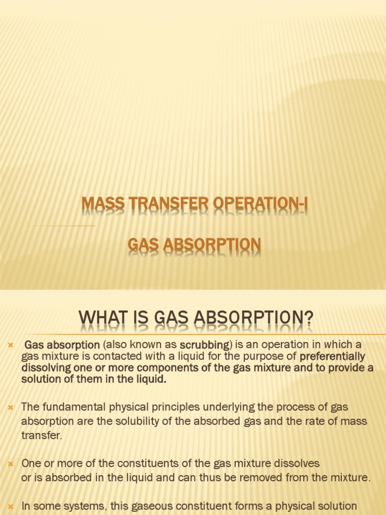MASS TRANSFER OPERATION-I: GAS ABSORPTION | PDF | Solution | Absorption (Chemistry)