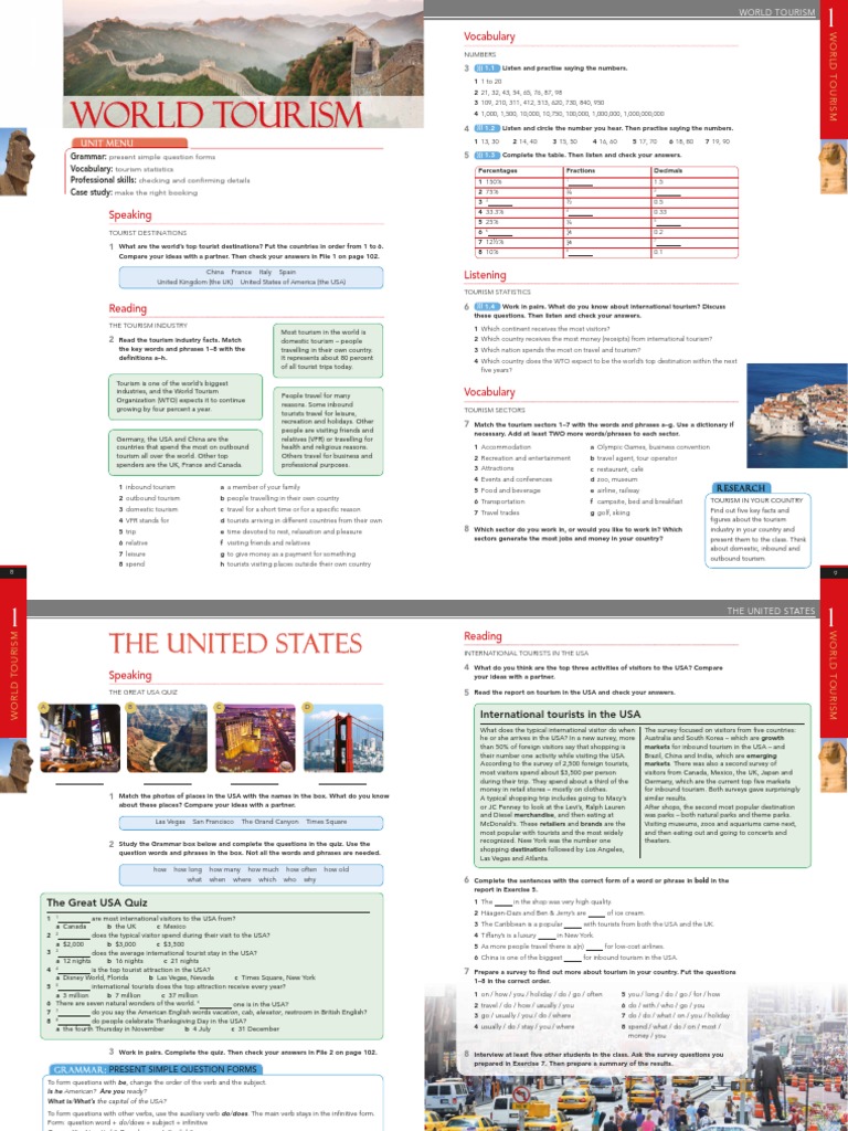 Unit 1 - World Tourism - EIT - Pre Intermediate PDF | PDF | Tourism | Machu Picchu