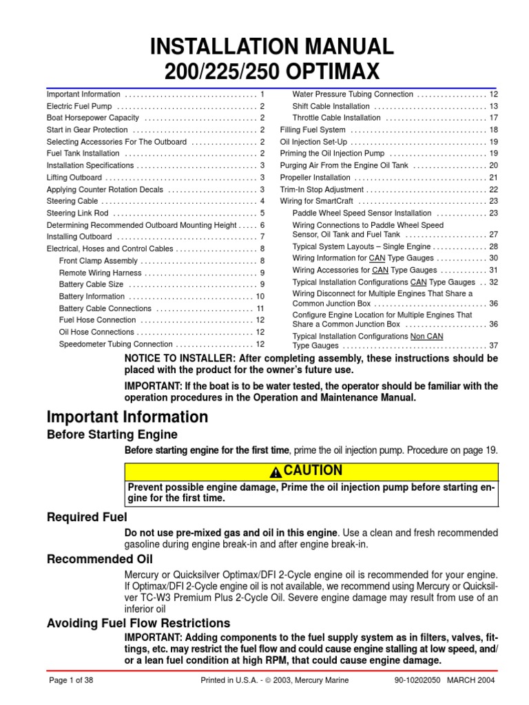 Optimax Outboard Installation Guide | PDF | Propeller | Screw