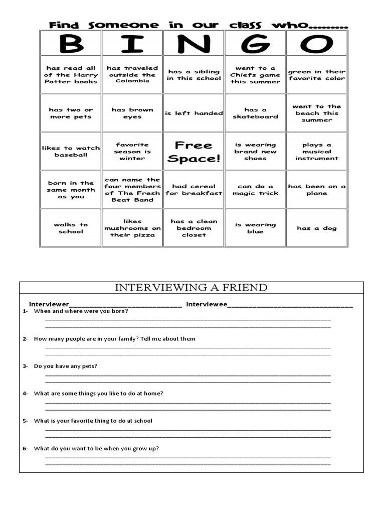 Interviewing A Friend: Interviewer - Interviewee | PDF