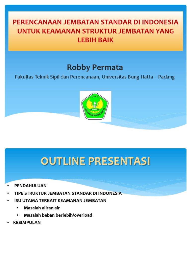 Webinar Jembatan Presentasi Sipil UBH Juli 2020 - Robby Permata | PDF