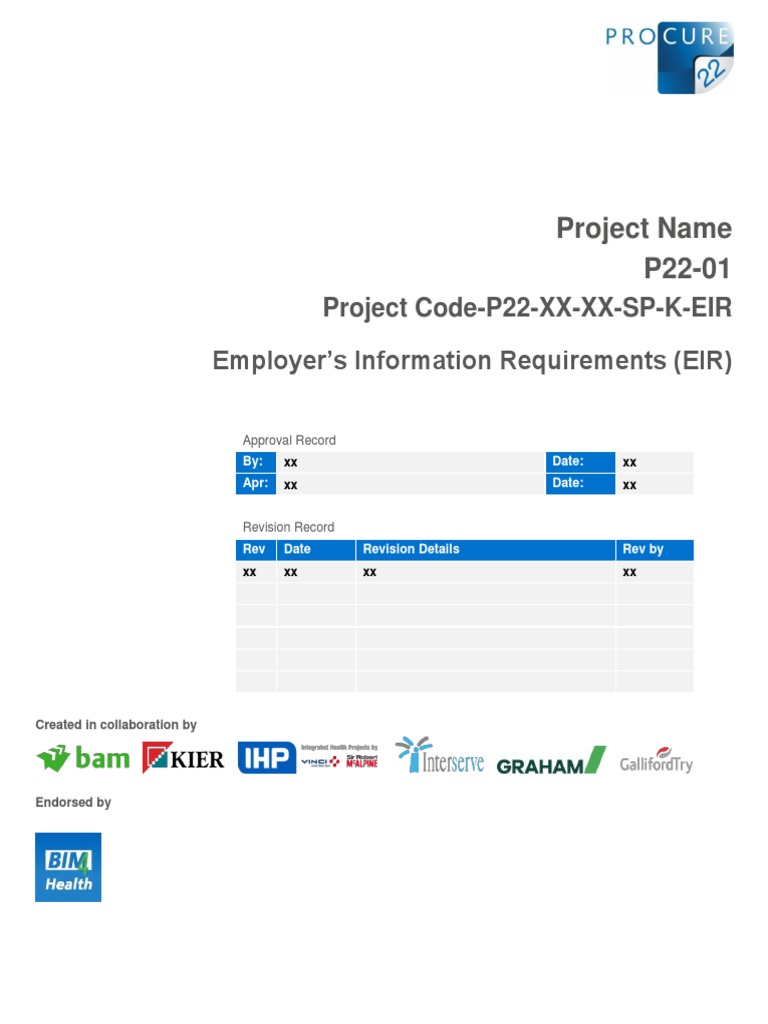 Project Code-P22-XX-XX-SP-K-EIR Employer's Information Requirements (EIR) | PDF | Building ...
