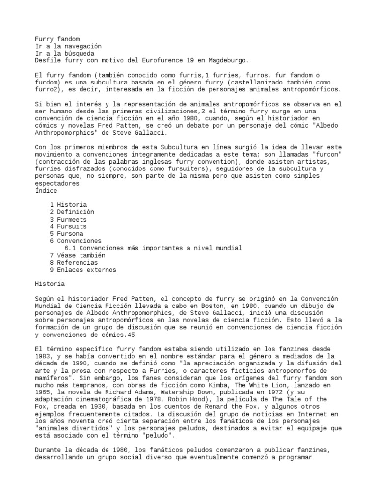 Definición del Furry Fandom | PDF | Fandom
