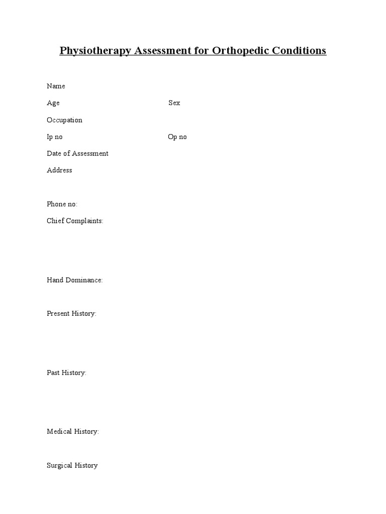 Orthopedic. Assessment | PDF