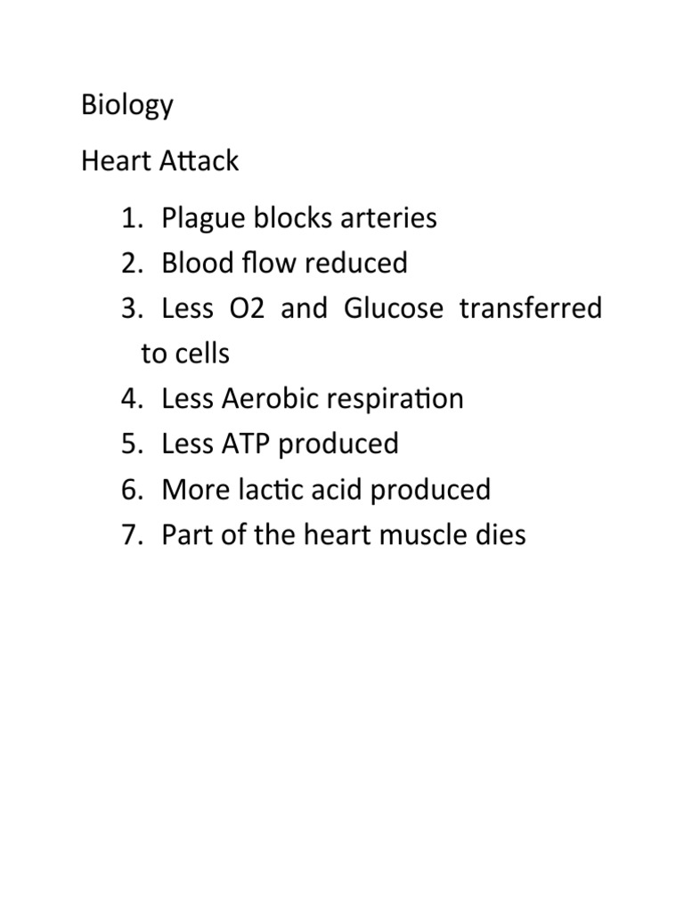 Edexcel IGCSE Biology Heart Attack Answer | PDF | Science & Mathematics