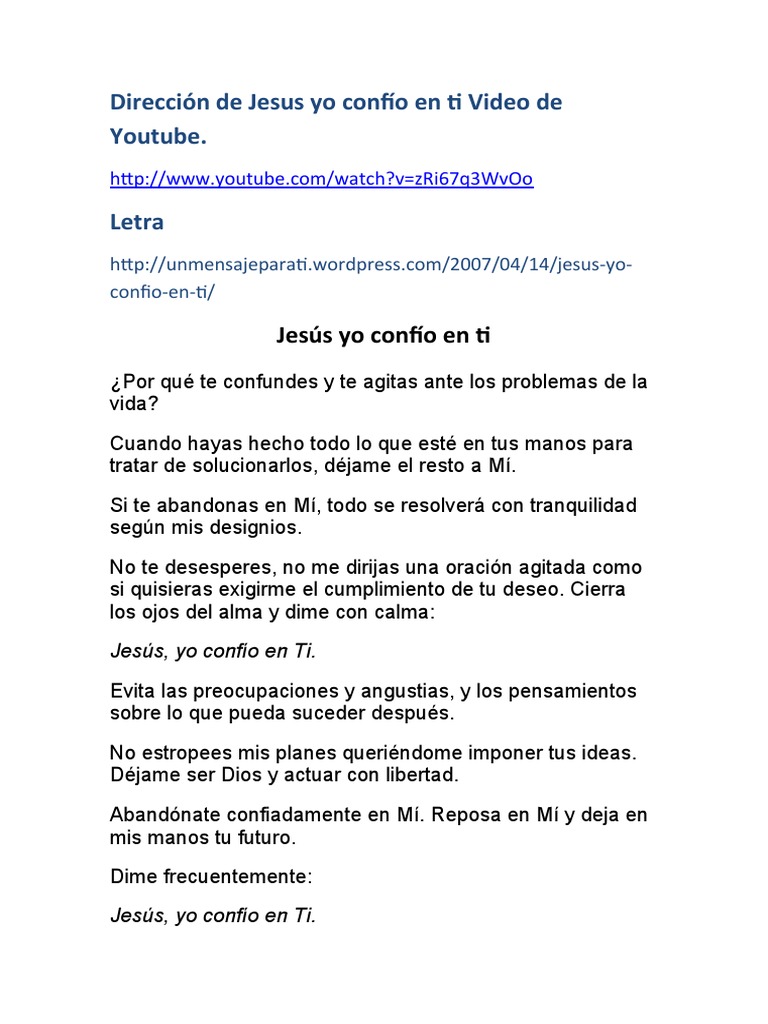 Jesus Yo Confío en Ti | PDF