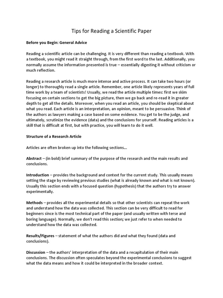 Art of Reading A Scientific Paper PDF | PDF | Data | Question