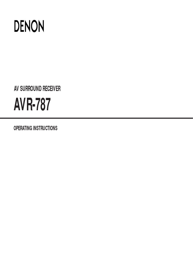Denon AVR 787 | PDF | Ac Power Plugs And Sockets | Electromagnetic ...
