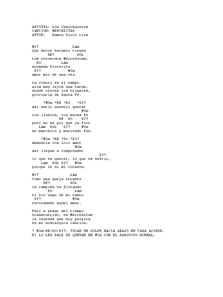 Chamamé. Merceditas + Sobredosis de Chamame | PDF