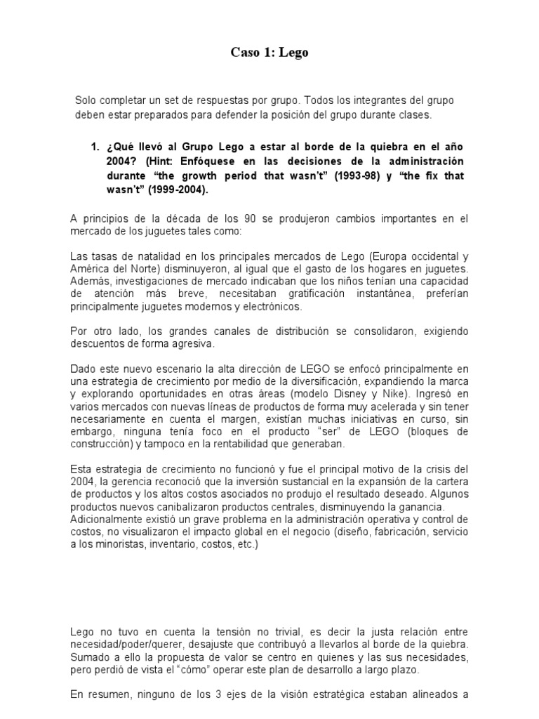 Caso Lego | PDF | Marca | Mercado (economía)